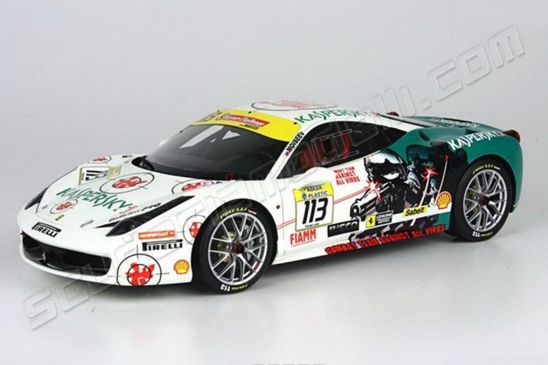 BBR Models 2012 Ferrari Ferrari 458 Challenge - KASPERSKY #113 - White ...