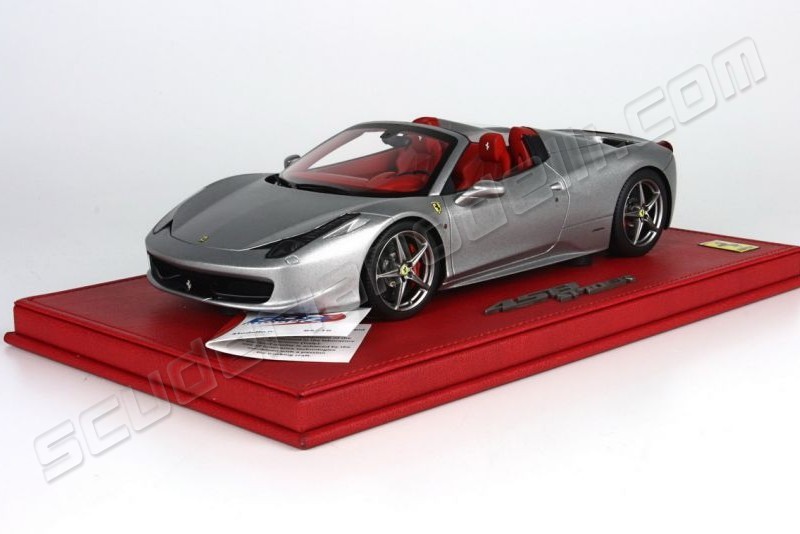 BBR Models 2011 Ferrari Ferrari 458 Italia Spider - MATT GREY METALLIC ...