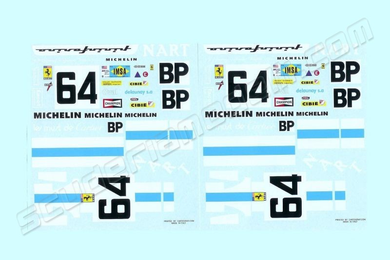 MG Model 1979 Ferrari Decal 512 BB LM NART 24h Le Mans #64 Red