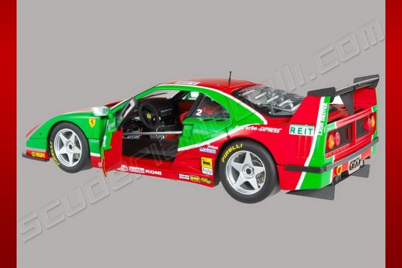Mattel / Hot Wheels 1995 Ferrari Ferrari F40 LM - #40 BRUMMEL - Red / Green